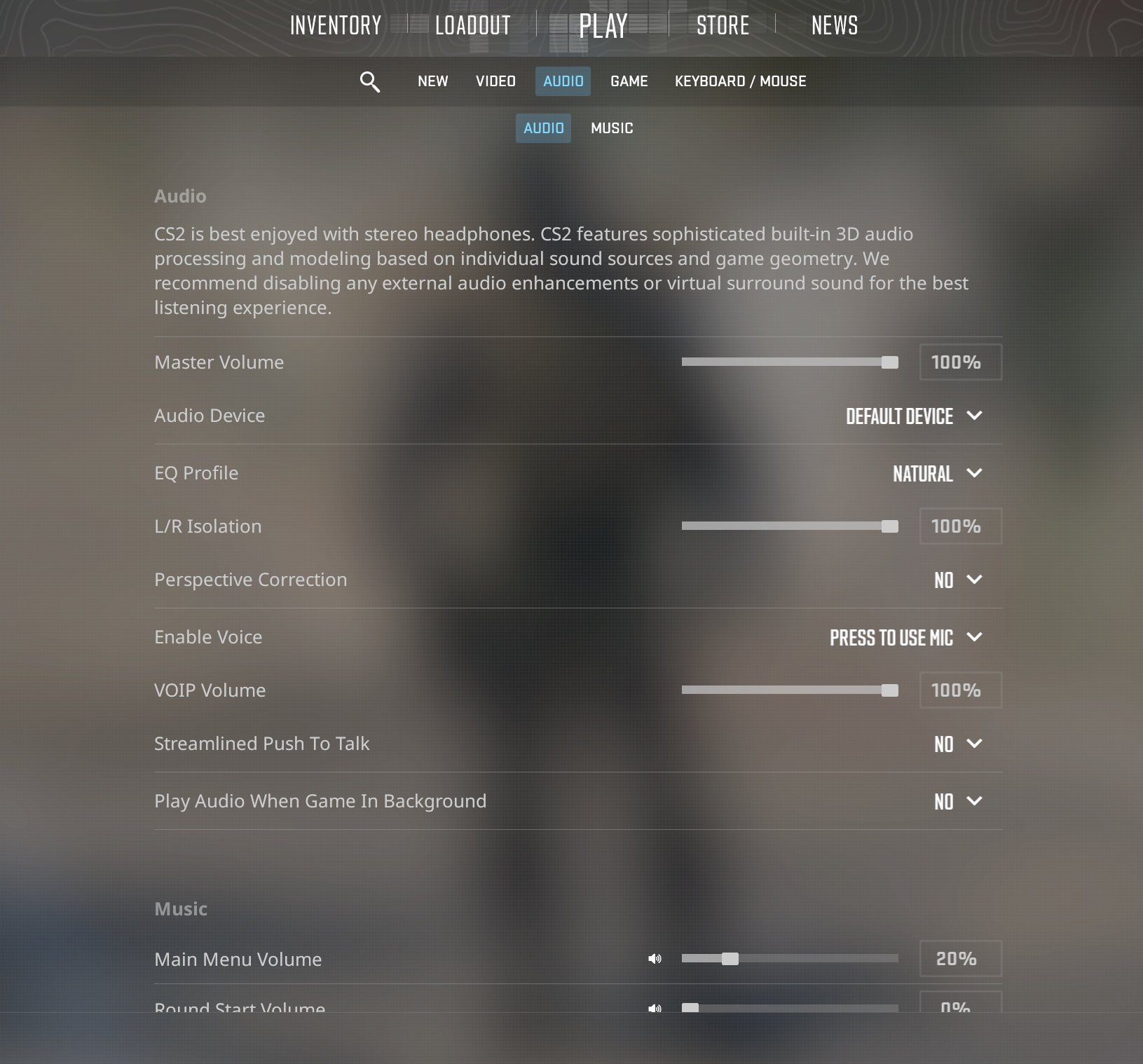 Game Settings – Innit Audio
